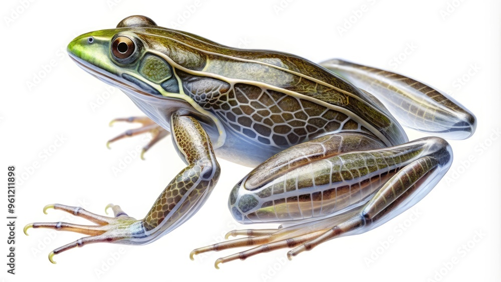 Isolated frog leg template on a white background, featuring a detailed ...