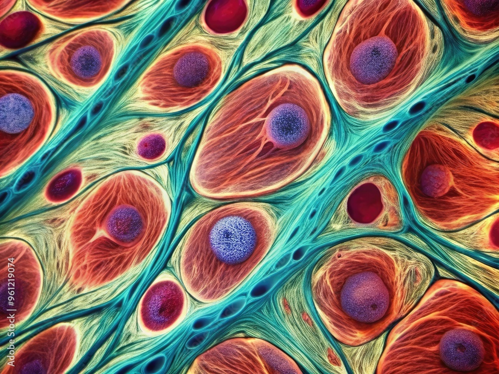 Microscopic Image Revealing Distinctive Spindle-Shaped Cells And Nuclei ...