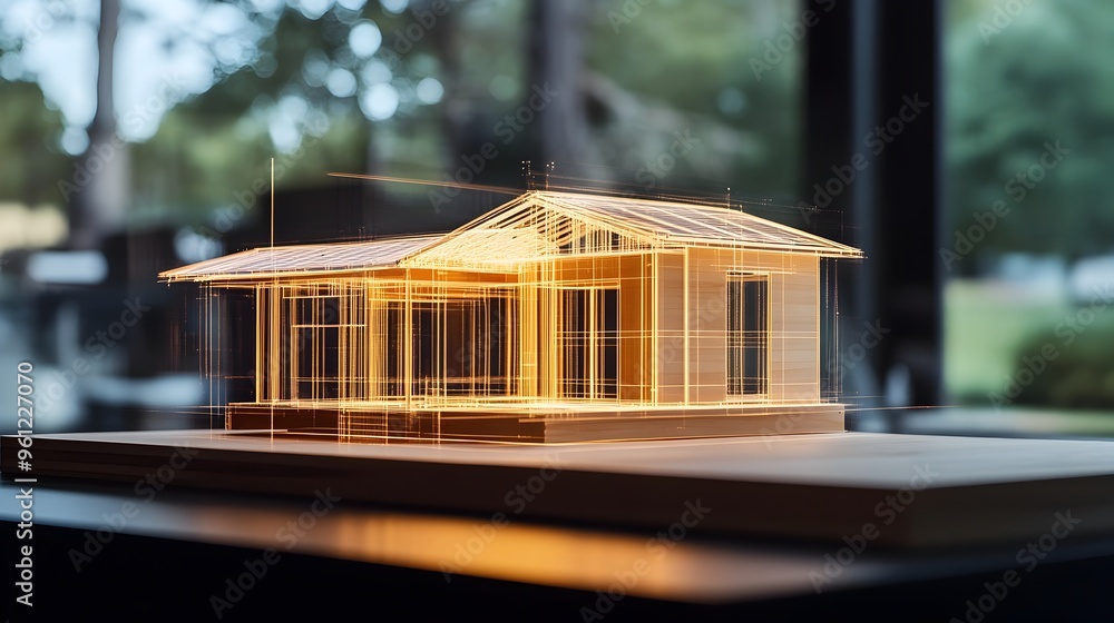 Holographic projection showcasing the innovative design and ...