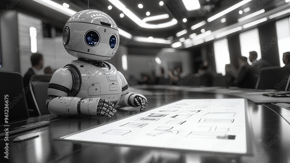 AI robot actively participating in a brainstorming session in an ...