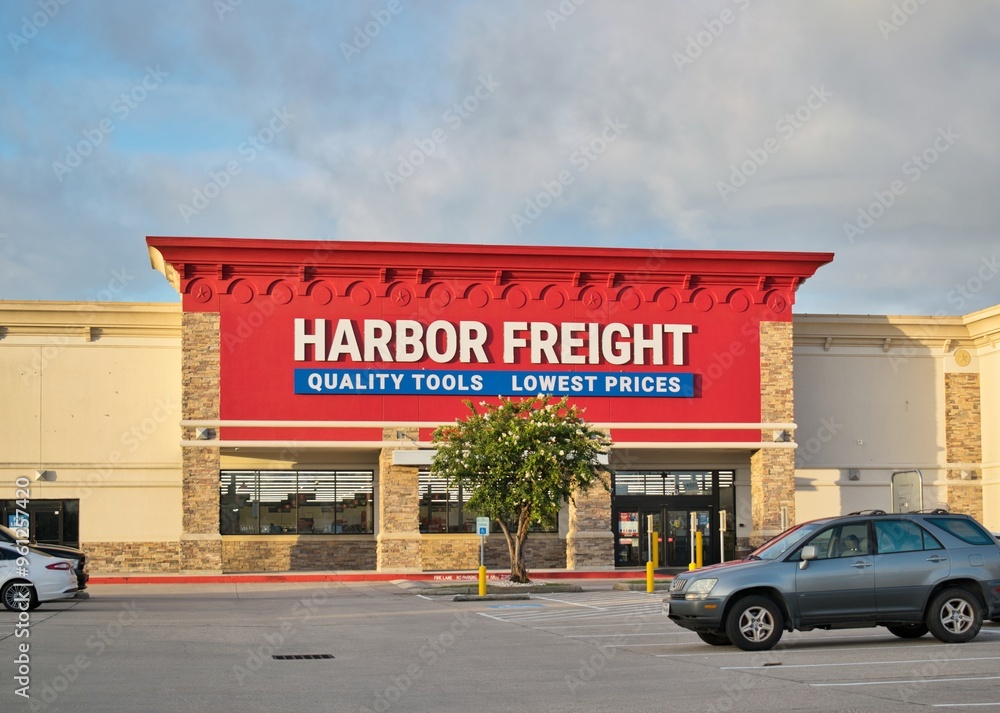 Harbor Freight tools storefront retail hardware parking lot Houston TX ...