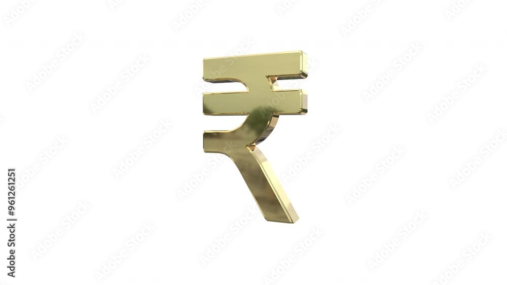 Indian Rupee Symbol Rotating on a clean white Background, with chroma ...