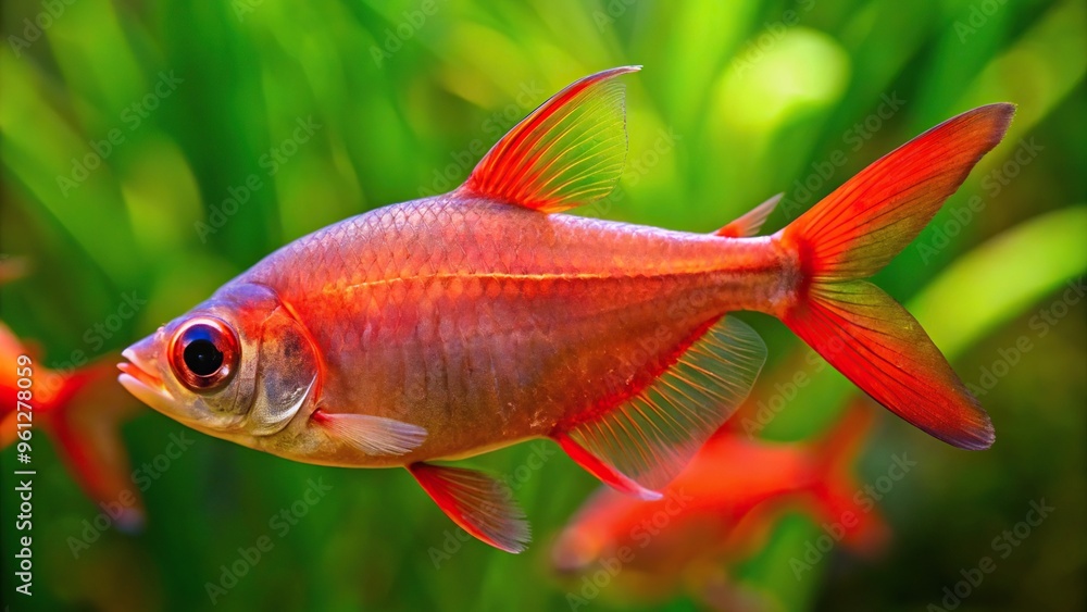 Aquarium fish Red Flame Tetra Hyphessobrycon flammeus Rio tetra ...