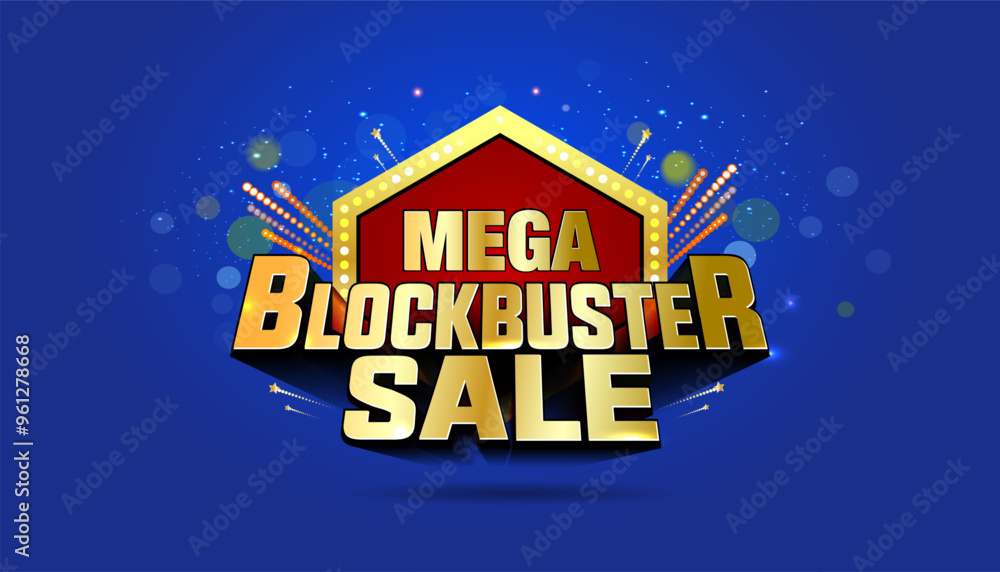 Festive Diwali Navratri background with Mega Blockbuster sale logo design. Offer, shopping ...