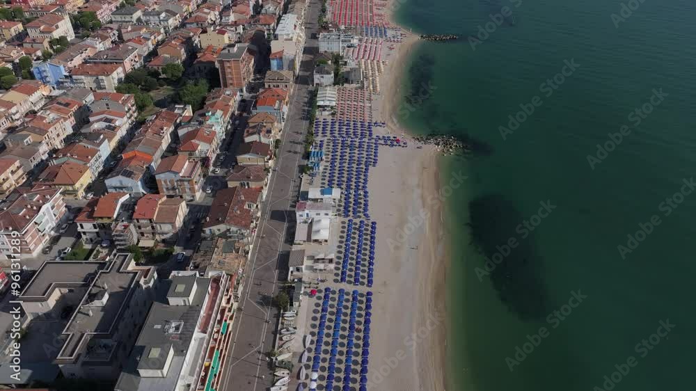 amazing aerial reveal of the private beaches of Parco Europa, Porto ...
