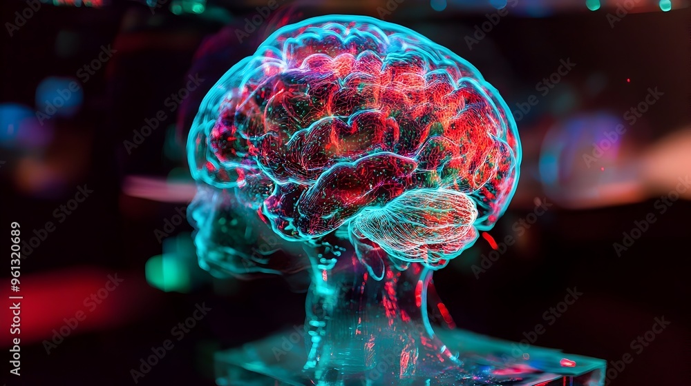 Holographic visualization of the active human brain with highlighted ...