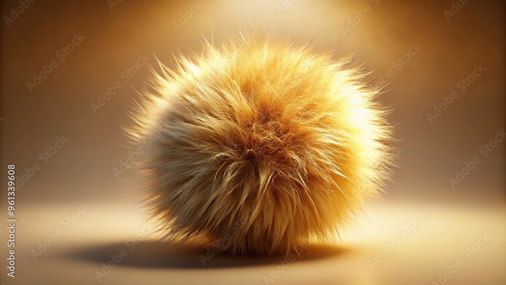 Soft, golden light illuminates a ball of fluffy fur, with individual ...