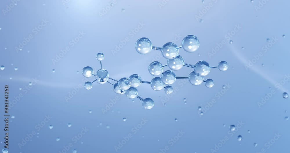 Nitrofurantoin rotating molecular structure, 3d model of molecule ...