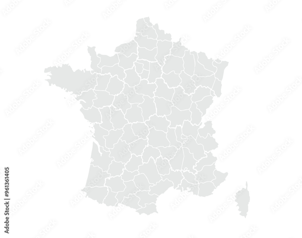 Vector map of France, a country in Western Europe. isolated on white ...
