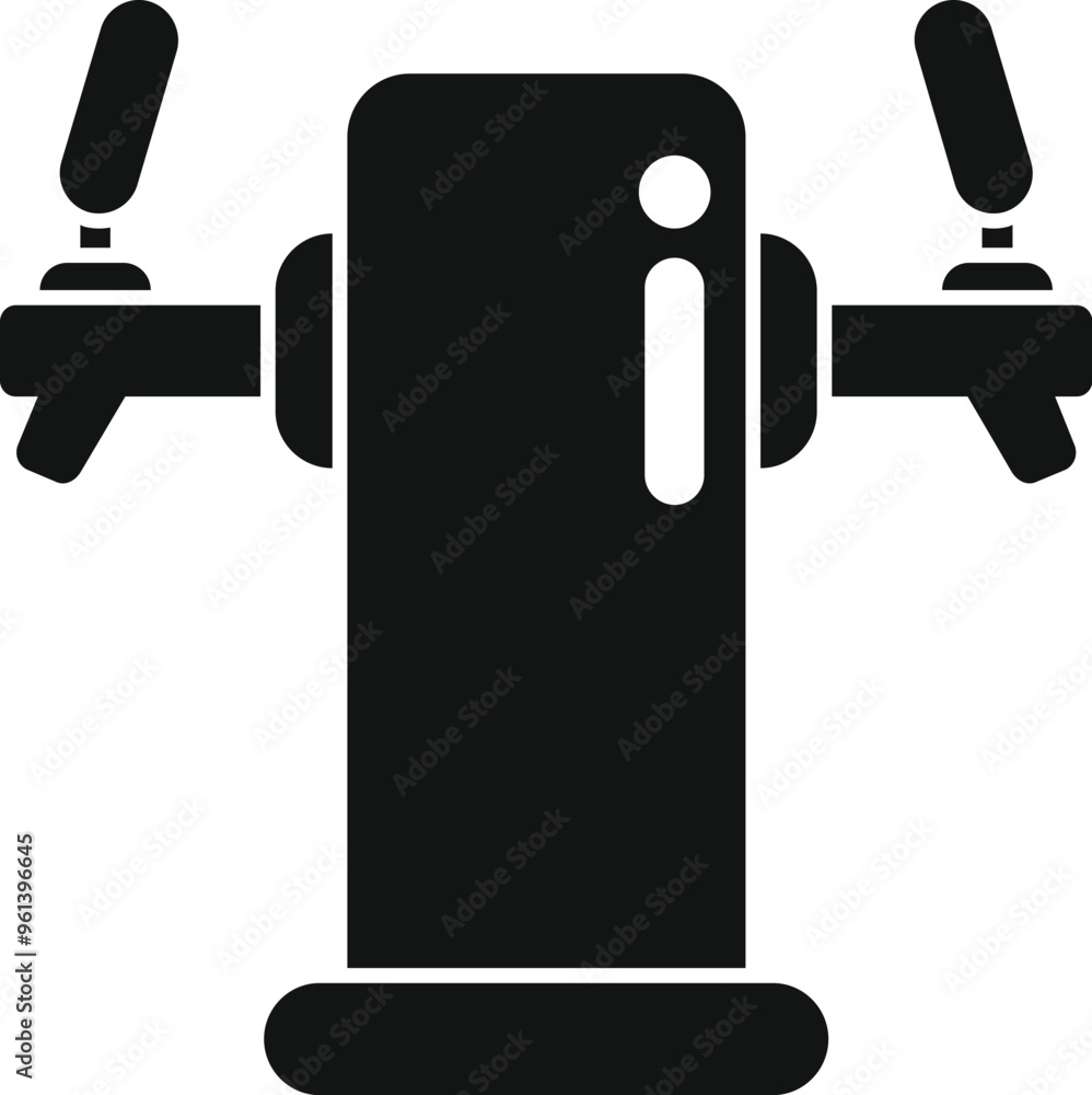 Simple black icon of a double tap standing on the bar counter for ...