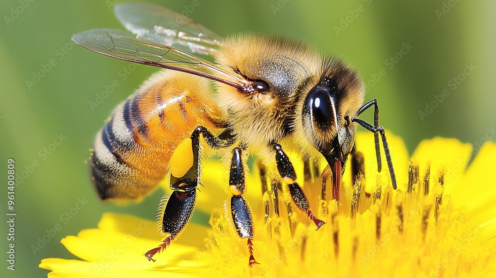 Apis mellifera, the honey bee, is an insect with a distinctive ...