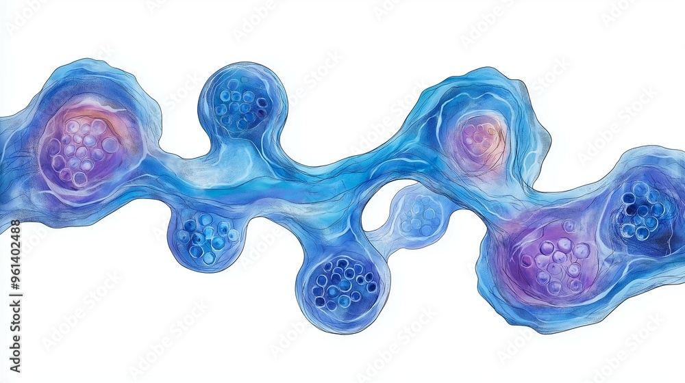A breakdown of nuclear envelope during mitosis, cell division, detailed ...