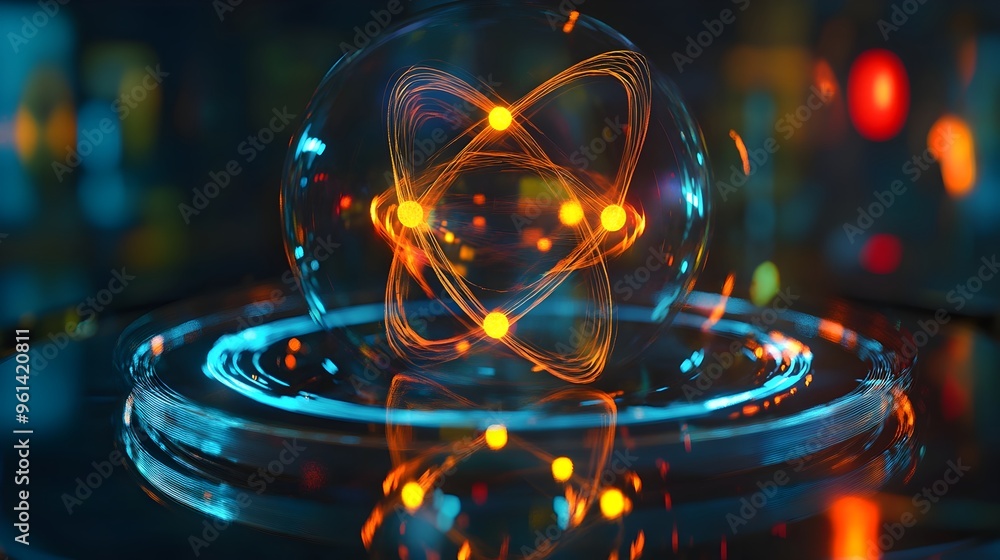 Holographic Projection Displaying the Bohr Model of an Atom with ...
