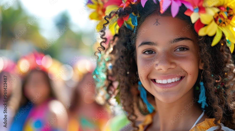A vibrant image of students and families participating in a parade or ...