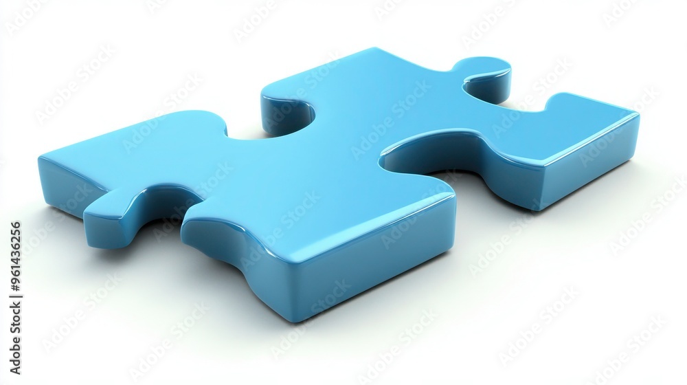 Blue puzzle piece icon on white background - fun and engaging design ...