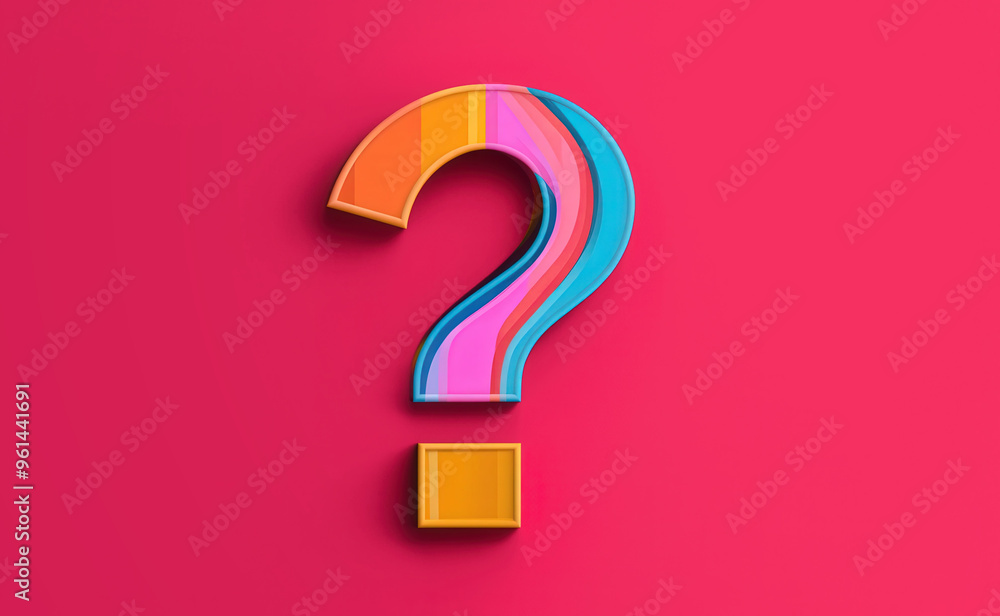 Colorful Abstract Question Mark, a vibrant and unique flat design ...
