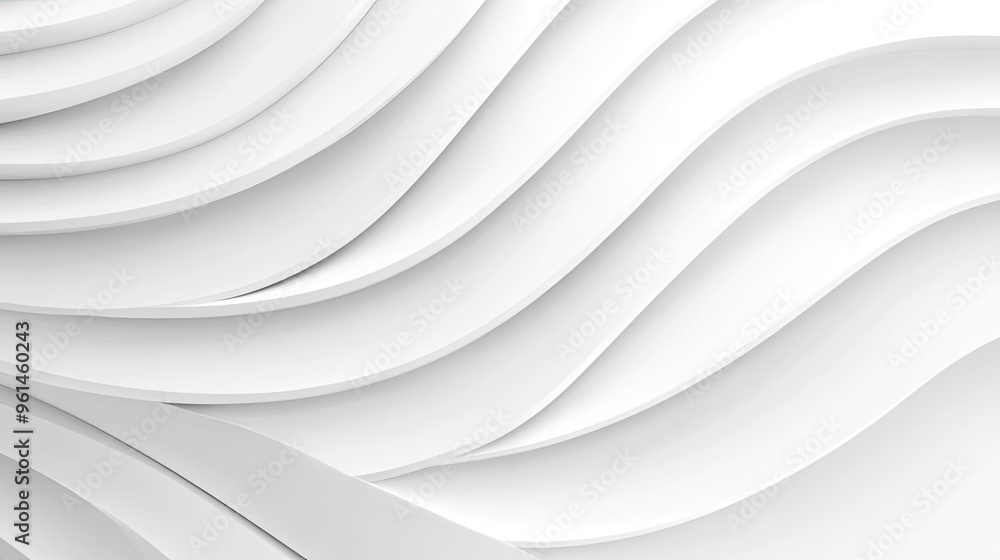 Elegant white wave patterns create a modern, sleek backdrop, perfect ...