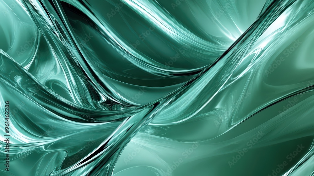 Digital art background animation with teal and emerald colors ...