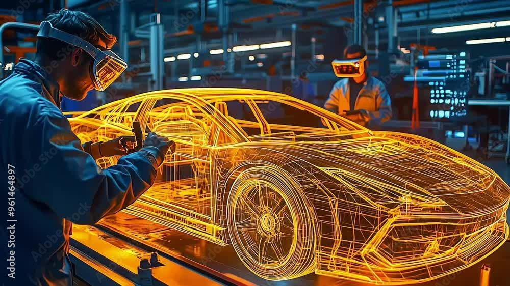 An Automotive Engineer Uses Augmented Reality to Construct a 3D Model ...