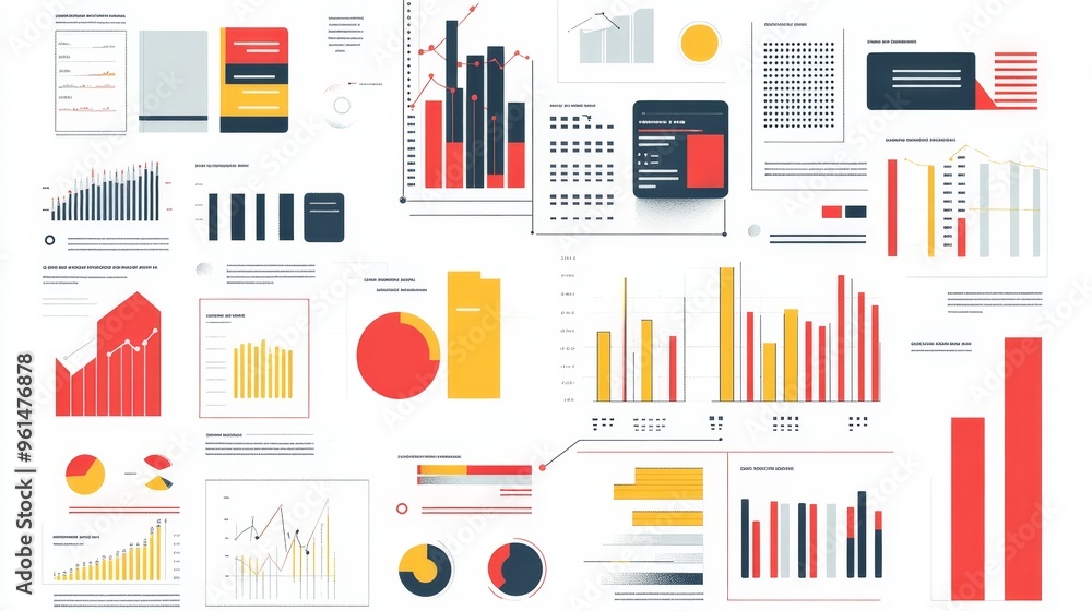 ภาพประกอบสต็อก A free infographic template with various chart and graph ...