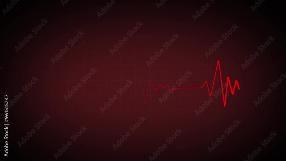 Heartbeat line icon animation. Electrocardiogram shows heart beat lines ...