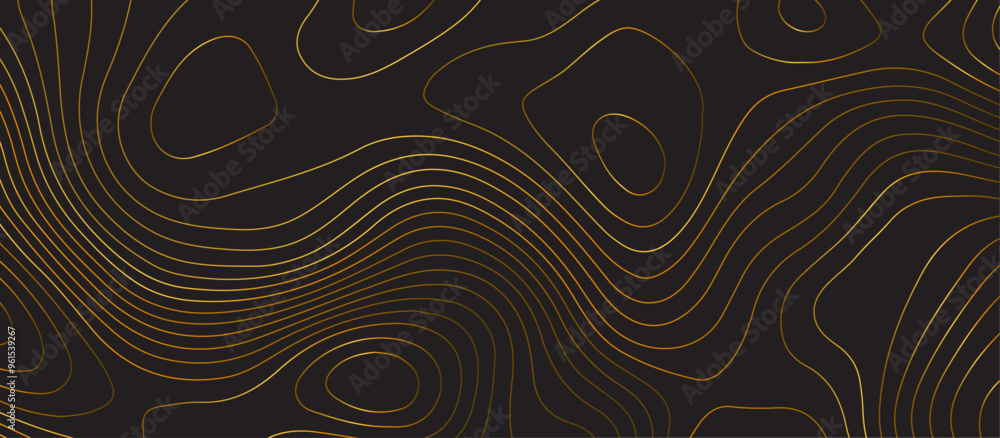 Black topology topography vector abstract design digital background ...