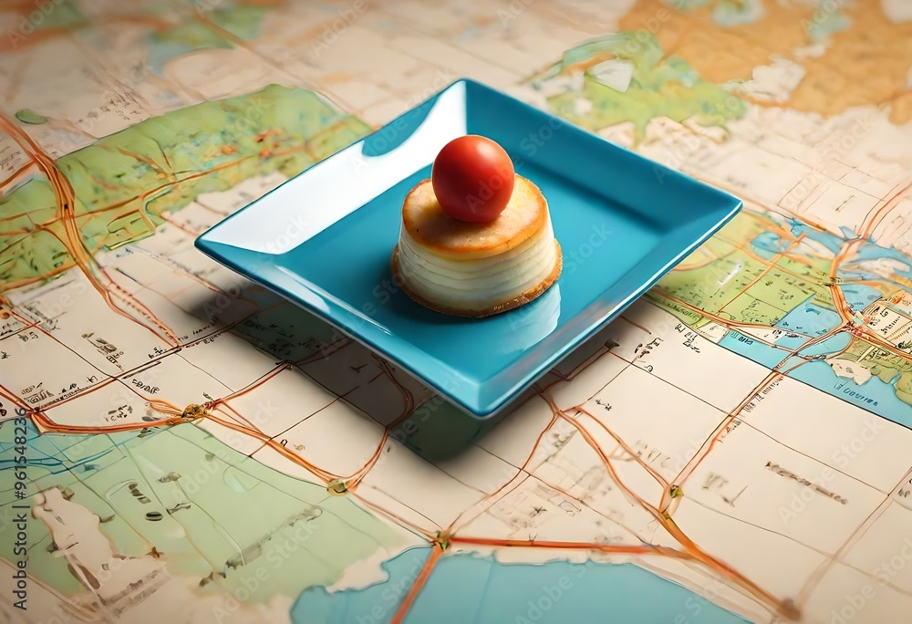 detailed map showing pastry landmark, cake bakery on the map, landmark ...