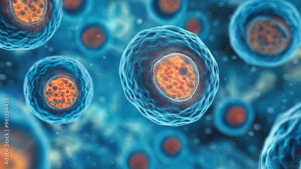 microscopic view of body cells, research of stem cells Stock Photo ...