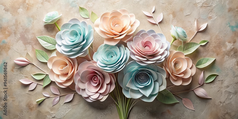 Delicate hand-crafted paper petals unfurl from a wrapped stem, forming ...