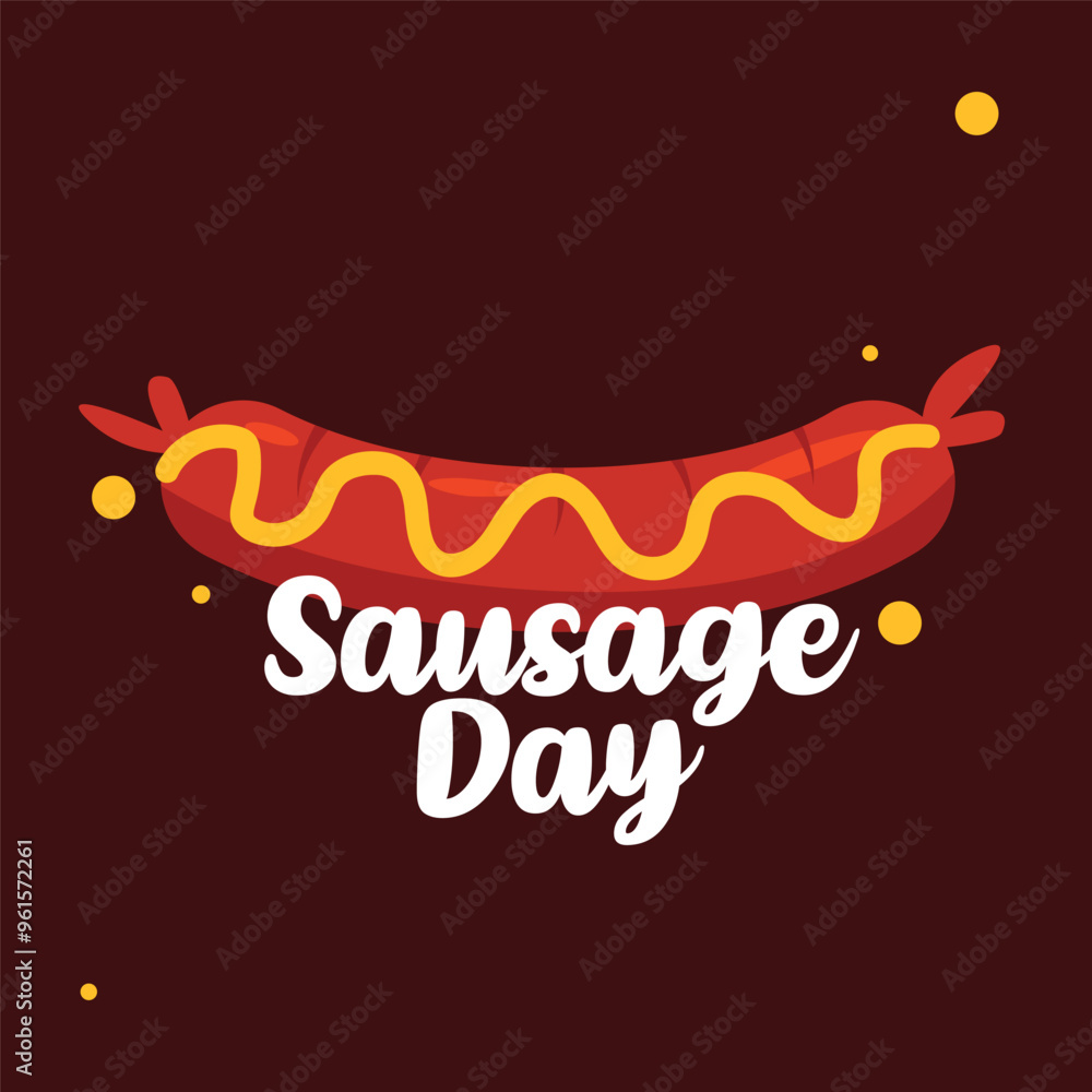 Sausage Day 2024. National Sausage Day. Hot Dog Day. Vector cartoon ...