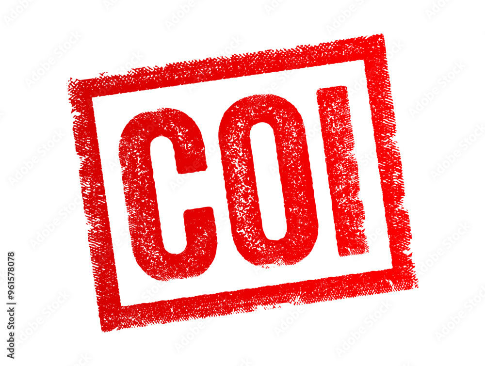 COI abbreviation text stamp, meanings - Conflict of Interest ...