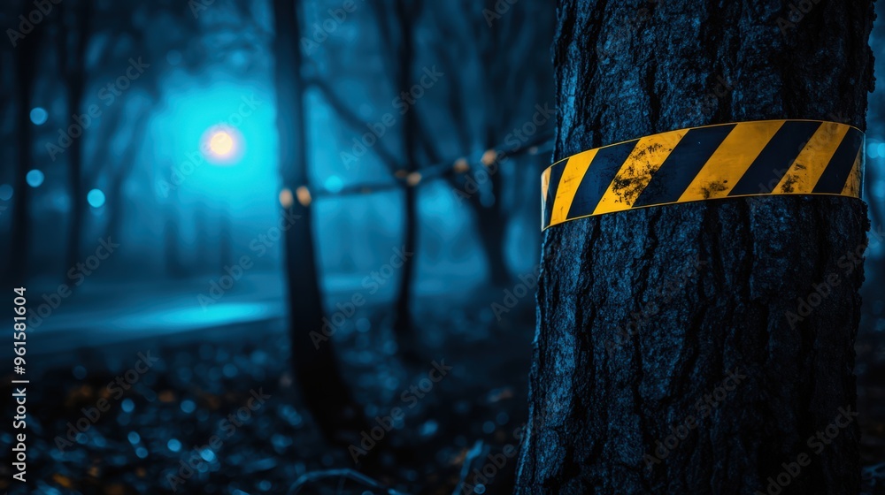 Crime scene in public with police conducting an investigation Stock ...