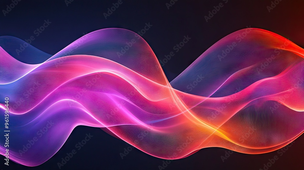 Modern dynamic wave background with flowing, vibrant lines and smooth ...