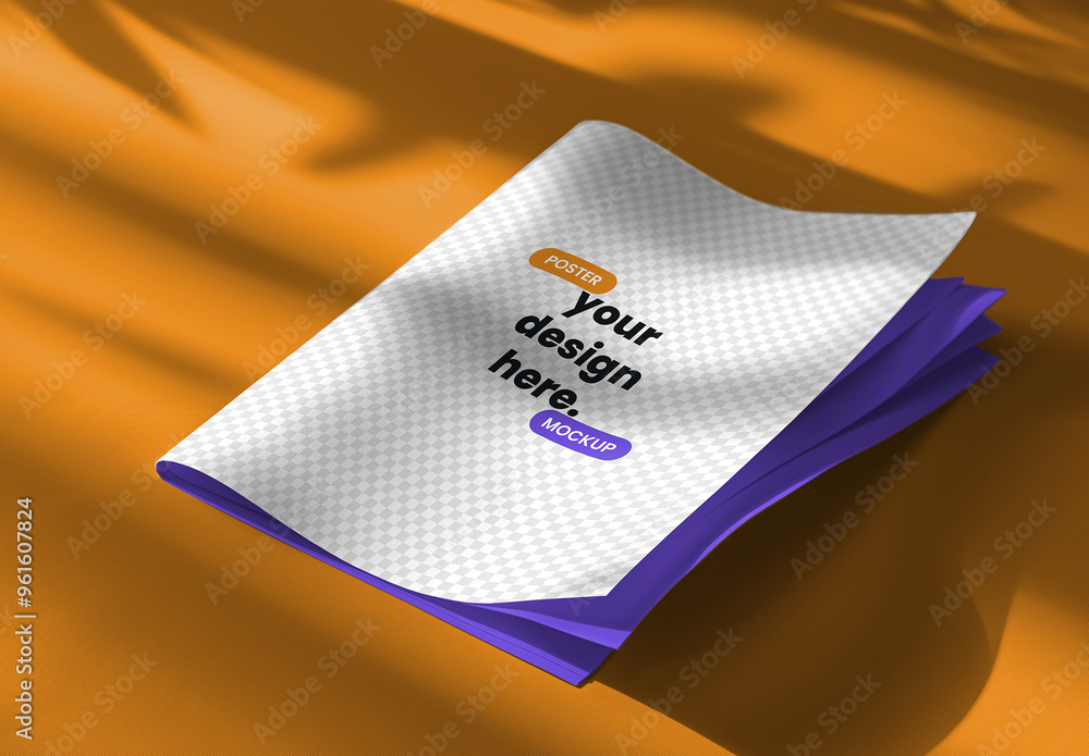 Creative Stack of Posters Mockup for Design Presentation with ...