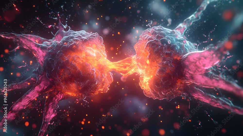 Single Cell Division Close-Up A single cancer cell splitting into two ...