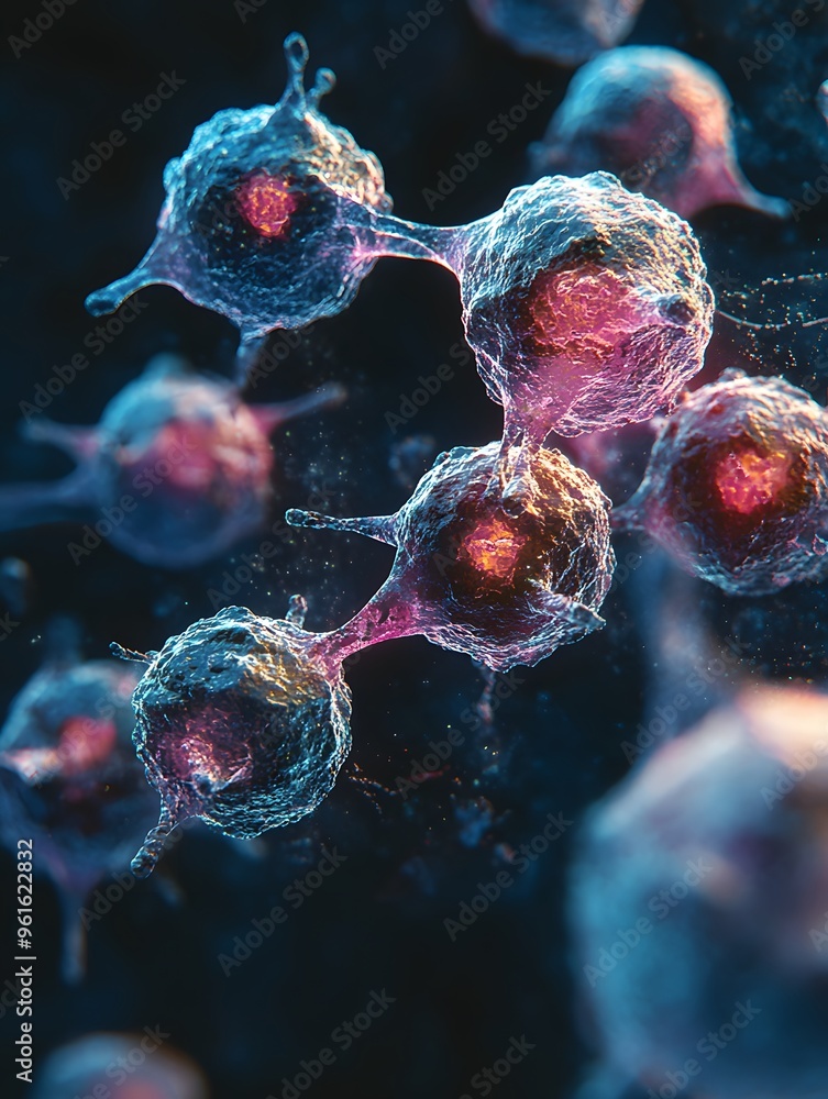 Cluster of Cells Dividing A small cluster of cancer cells in the ...