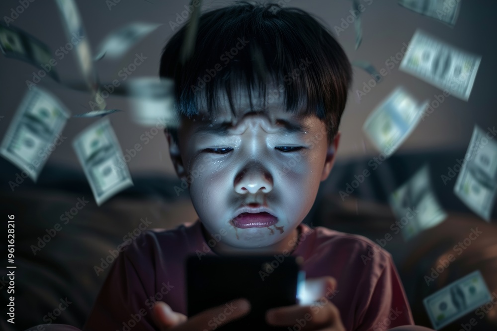 Touching moment where child displays heartfelt sadness and despair ...