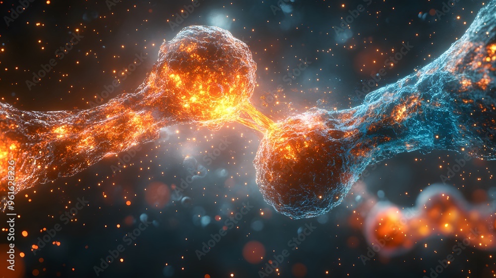 Cell Nucleus Splitting A detailed view of a cancer cell nucleus as it ...