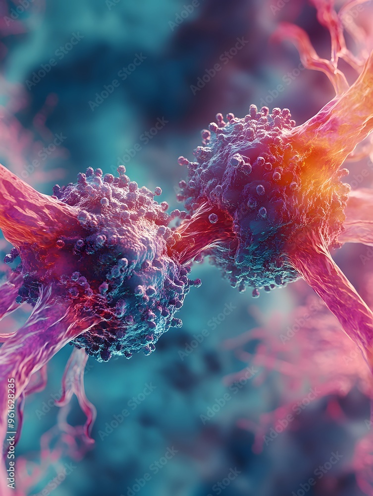 Cell Nucleus Splitting A detailed view of a cancer cell nucleus as it ...
