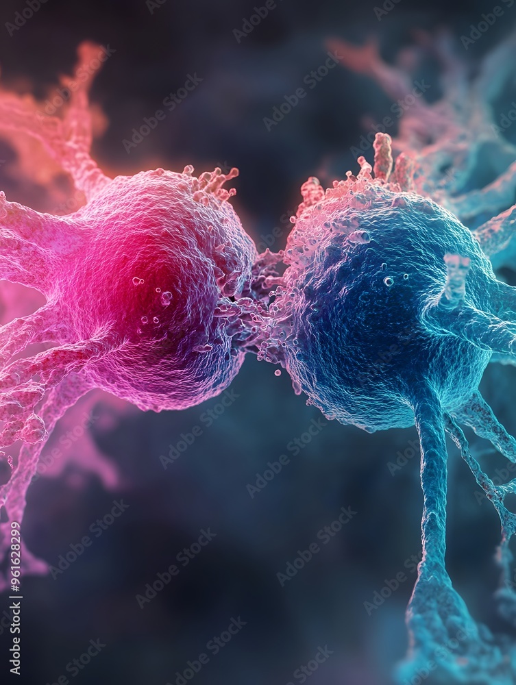 Cell Nucleus Splitting A detailed view of a cancer cell nucleus as it ...