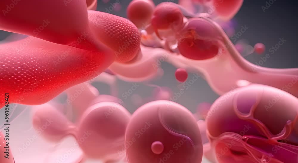 Inside Blood Vessel Blood Stream inside Artery Erythrocytes Lymphocytes ...