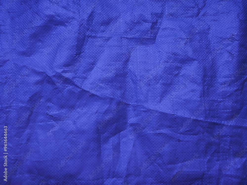 Blue sack texture and pattern. Arranged on a simple blue background ...