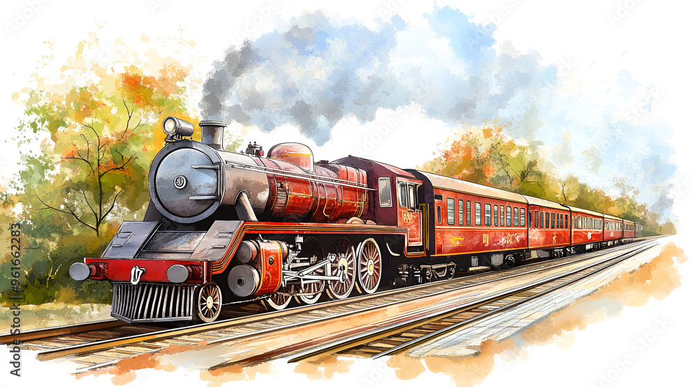 old india illustration train vector boiler engine engineer fall ...