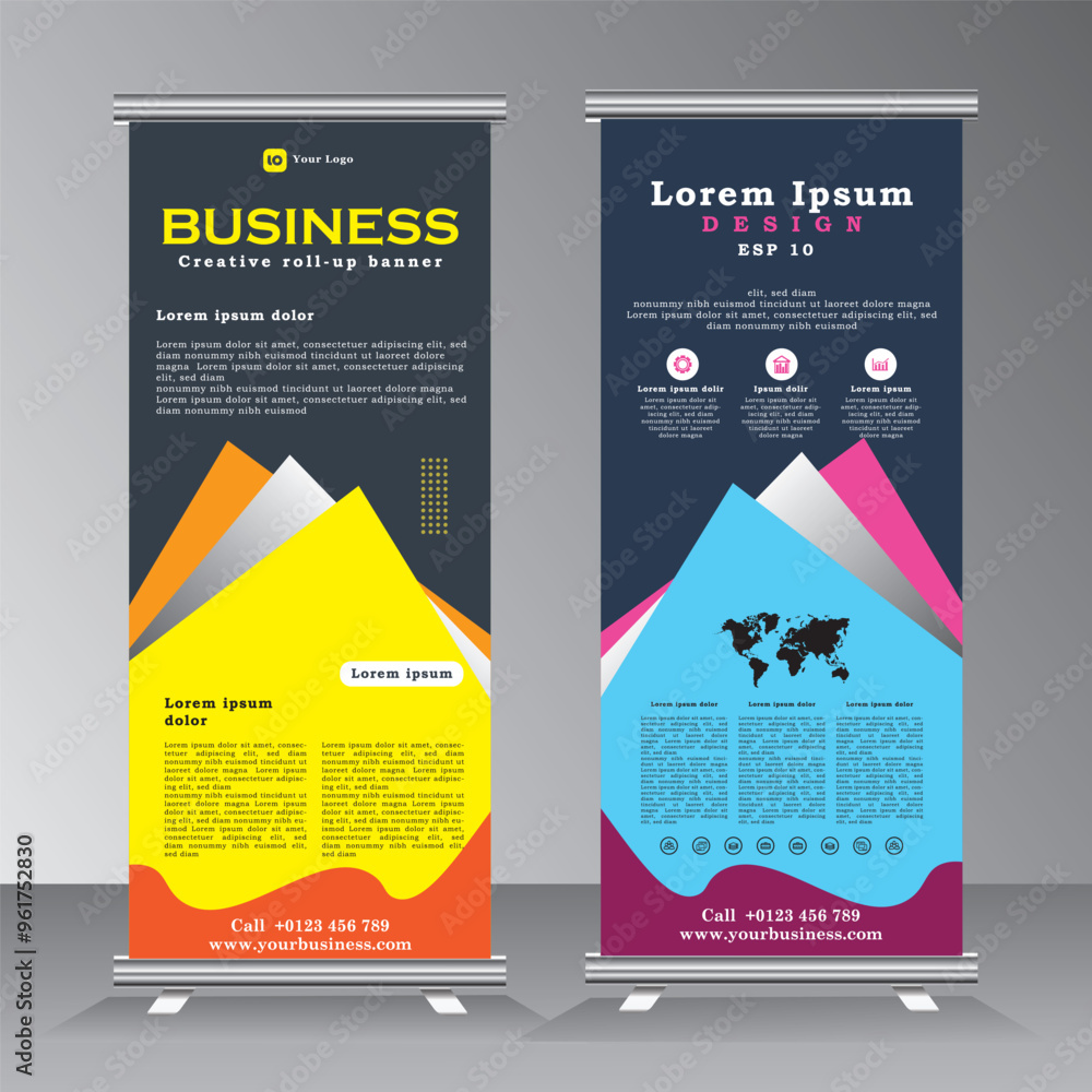 Business roll up display standee for presentation, event, welcome ...