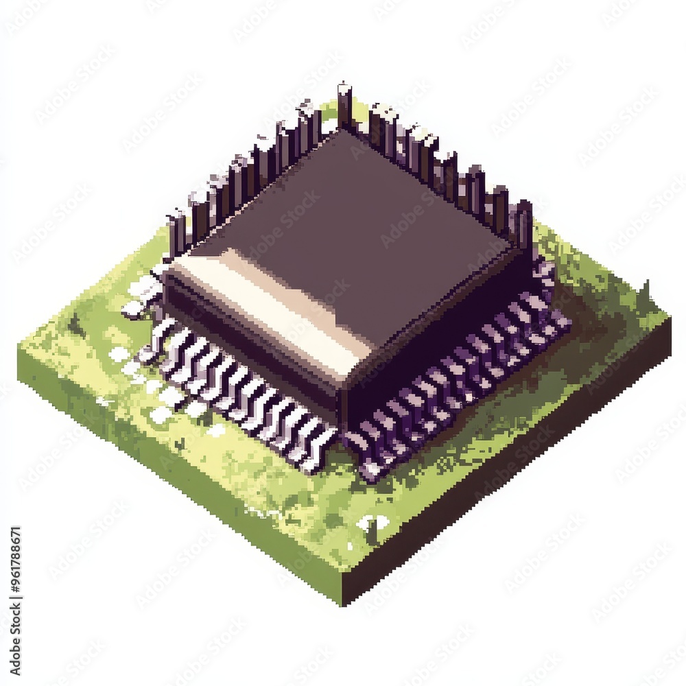 Integrated circuit with an isometric layout of single chip ...