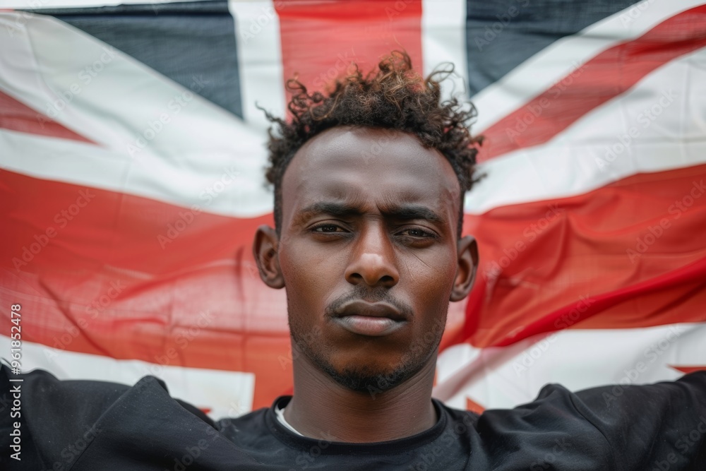 Somali man's gaze tells story of pain and hope united kingdom flag ...