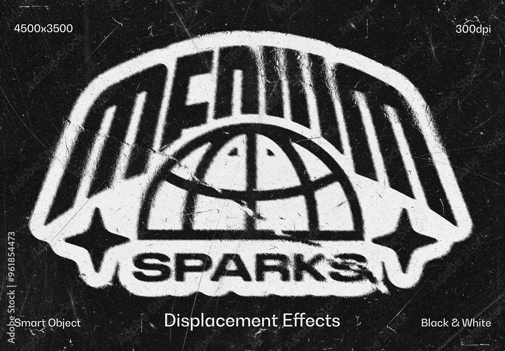 Distortion Text And Logo Effect Mockup Stock Template | Adobe Stock