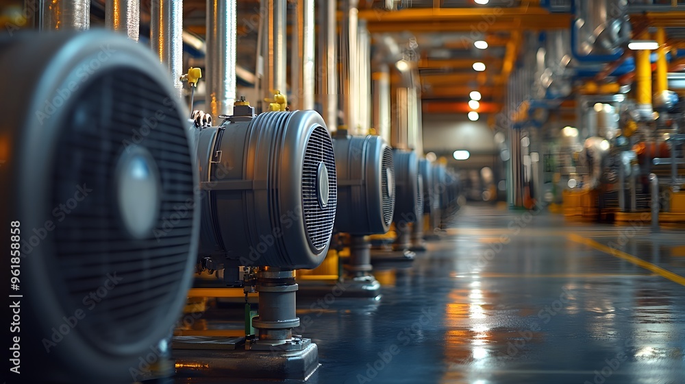 Chilled Water System An industrial cooling system with large chillers ...