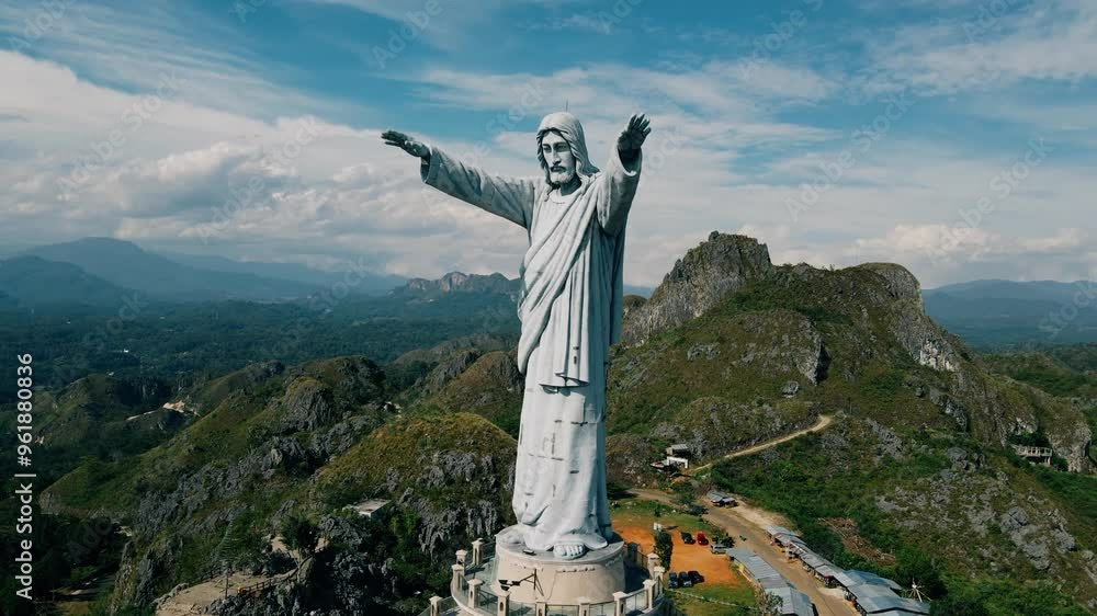 Jesus Buntu Burake of a Roman Catholic statue of Jesus Christ at Makale ...