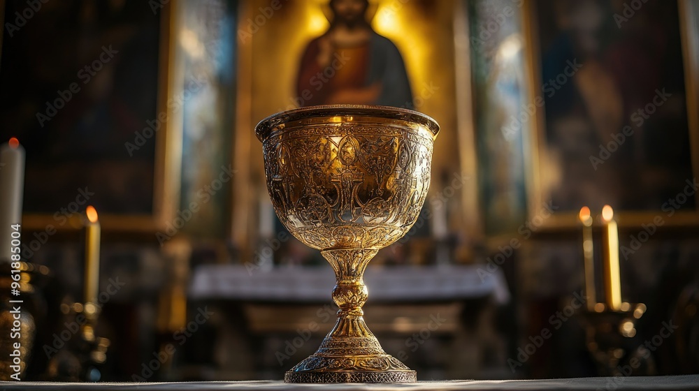 An icon of the Holy Grail, symbolizing the cup used by Jesus at the ...
